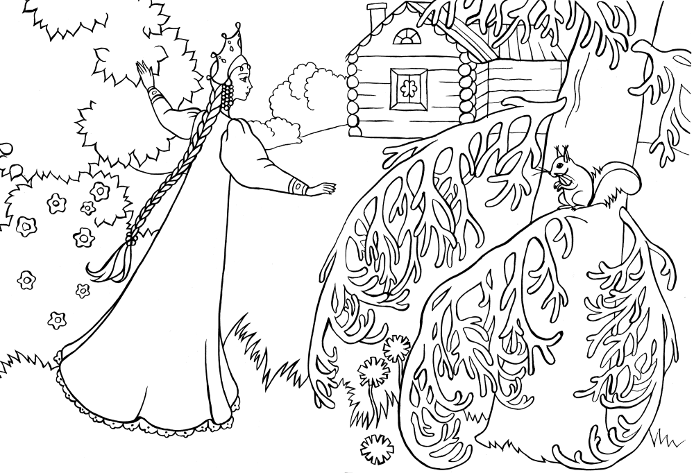 Dibujo para colorear - Choza de Baba Yaga